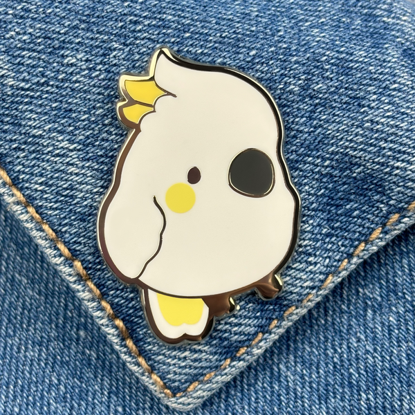 Sulphur-Crested Cockatoo Enamel Pin – Pinstachiio