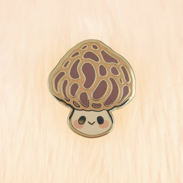 Morel Mushroom Enamel Pin – Pinstachiio